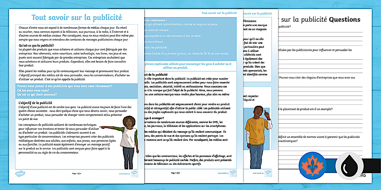 All About Advertising Fact File French (l'enseignant a fait)