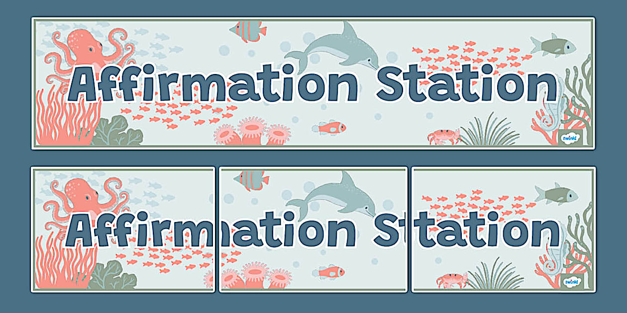 Under the Sea-Themed Affirmation Station Display Banner