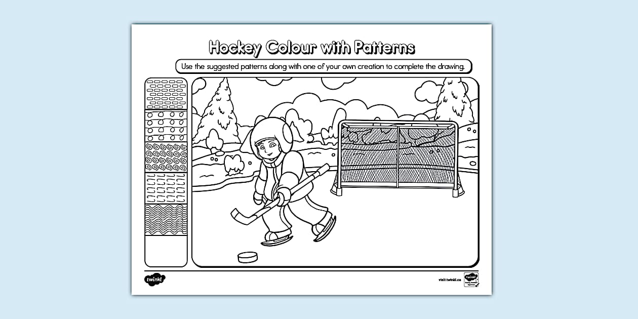 Hockey Colour with Patterns Activity (Teacher-Made) - Twinkl