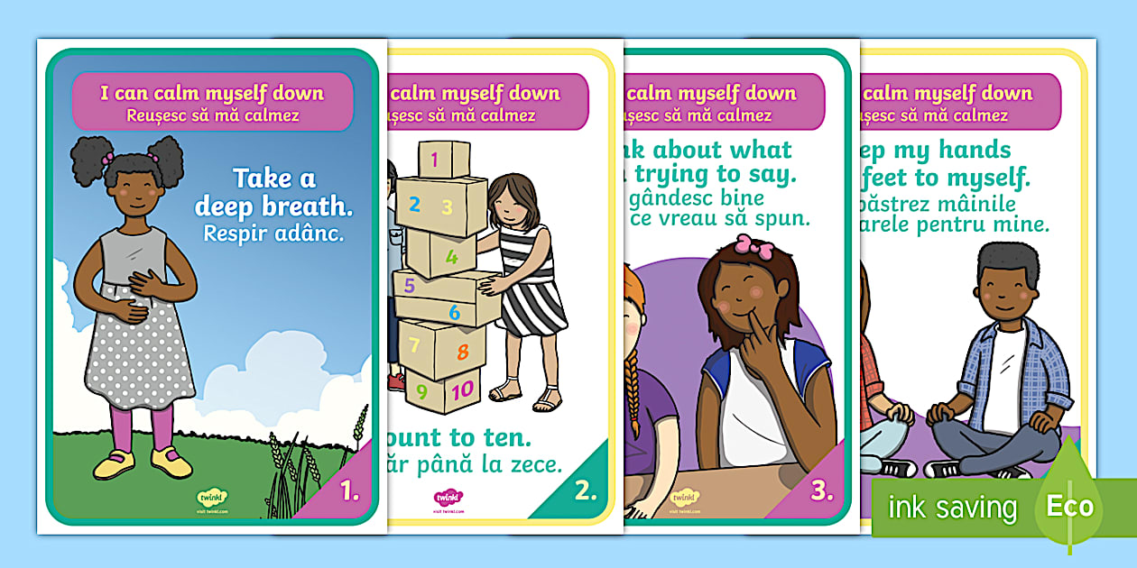 'I Can Calm Myself Down' Display Posters English/Romanian