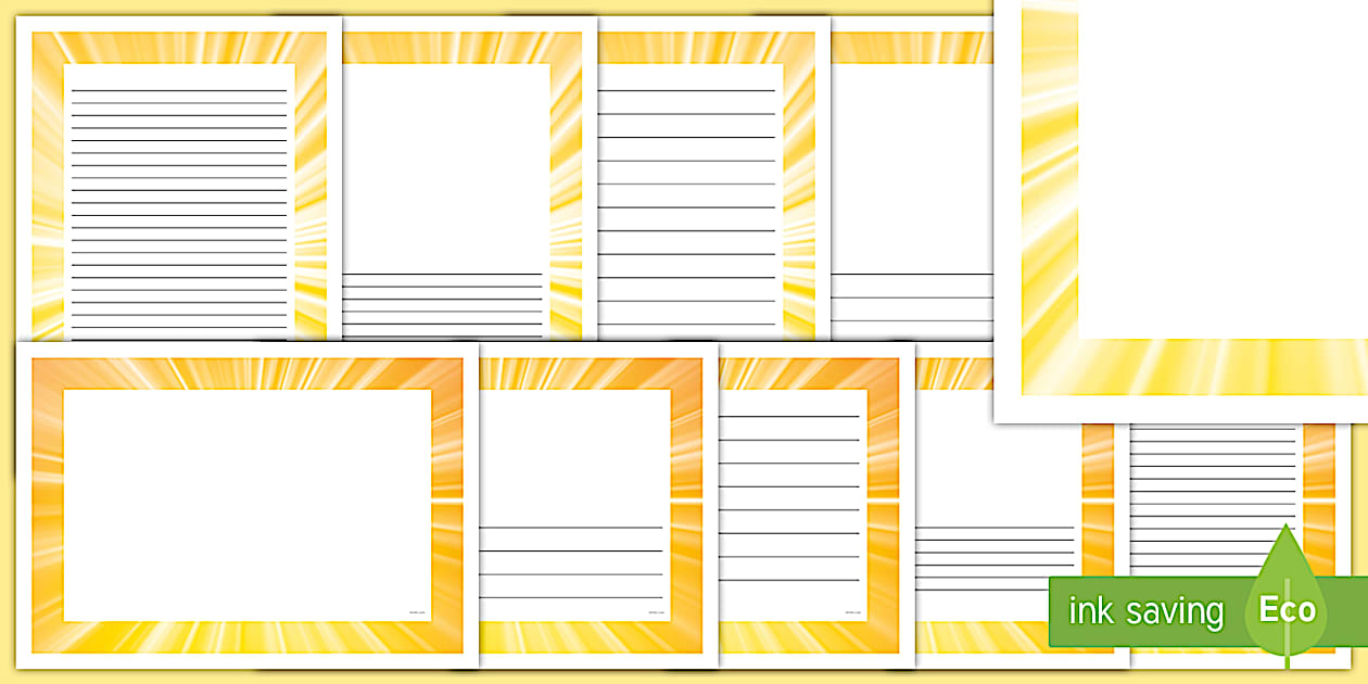 Sunshine Page Border Pack - Teaching Resource (teacher made)