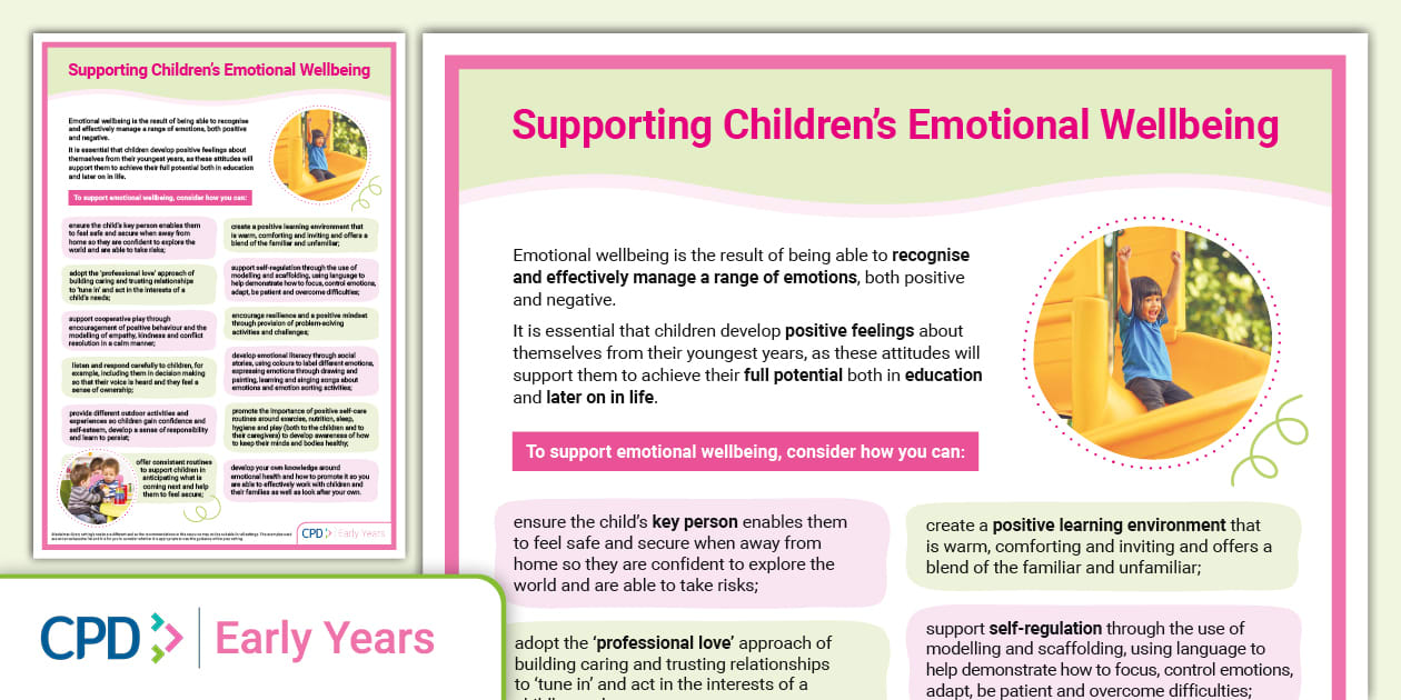 Supporting Children's Emotional Wellbeing | Poster | Twinkl