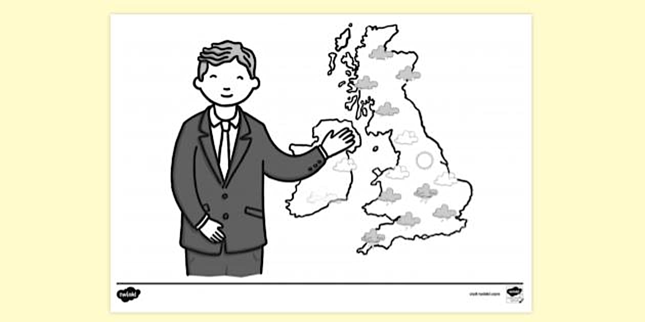 Weather Forecast Colouring Sheet | Colouring Sheets - Twinkl