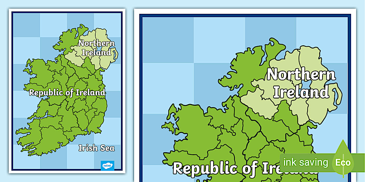 Map of Ireland - Irish Map - Display Resource (teacher made)