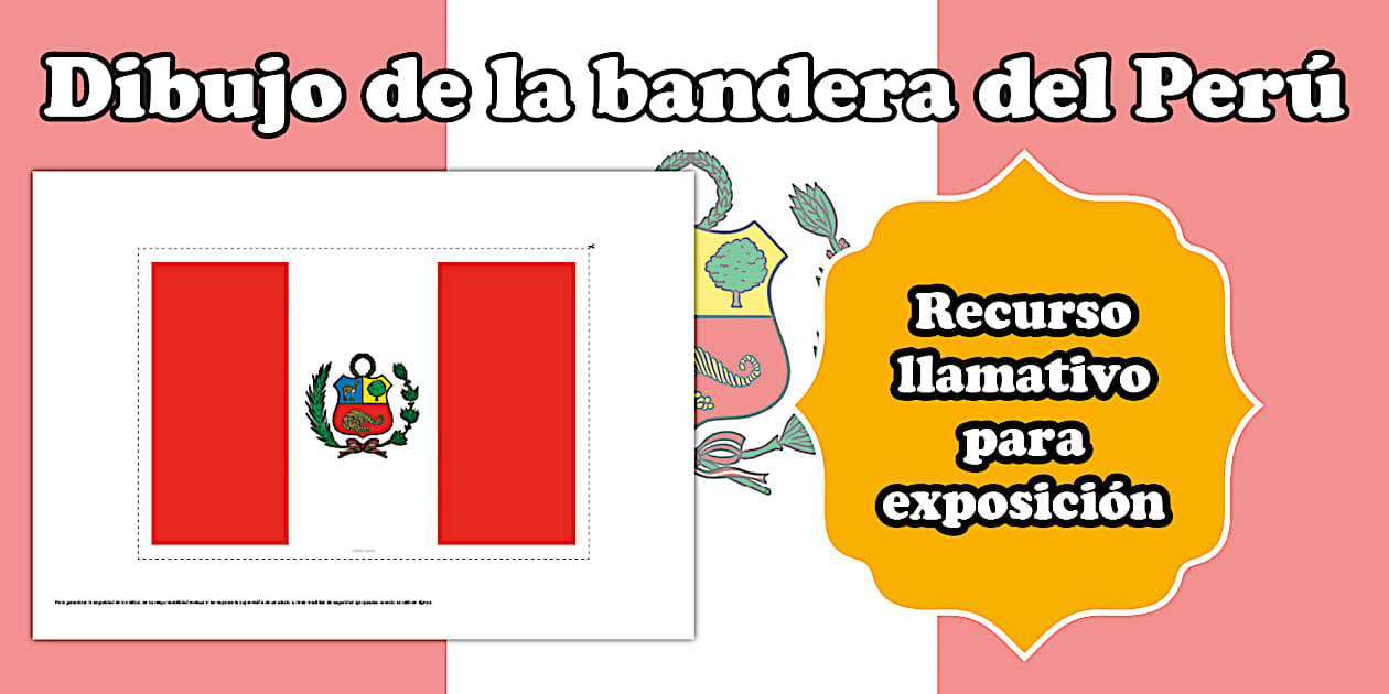 Dibujo de la bandera del Perú