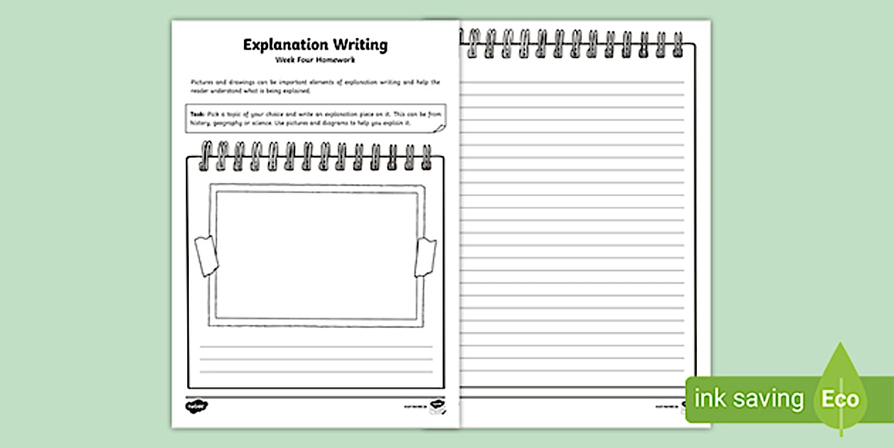 Explanation Writing Week Four Homework - Worksheet - Twinkl