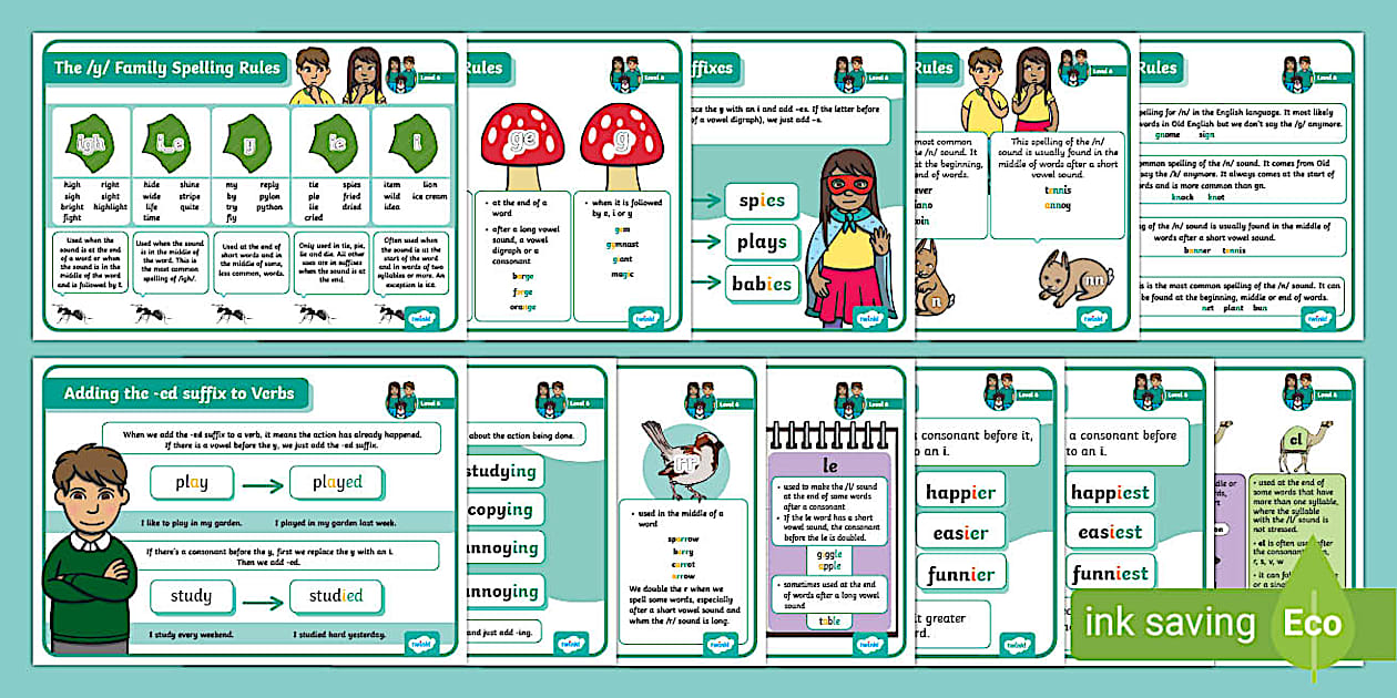 Twinkl Phonics Level 6 Weeks 1-10 Spelling Rules Posters