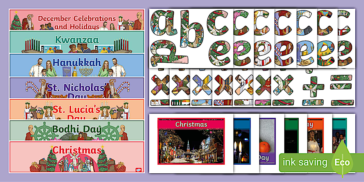 KS2 December Celebrations and Holidays Display Pack - Twinkl
