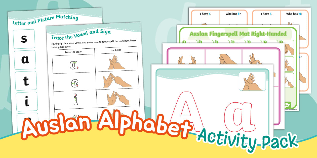 Twinkl Australia Years F-2 Auslan Alphabet Activity Pack