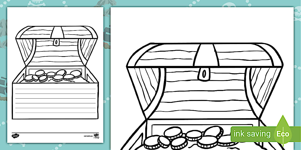 Treasure Chest Shape Writing Frame (teacher made) - Twinkl