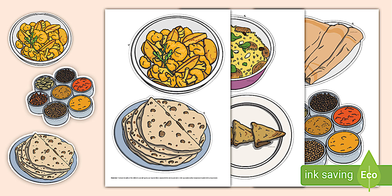 Indian Food Cut-Outs (Teacher-Made) - Twinkl
