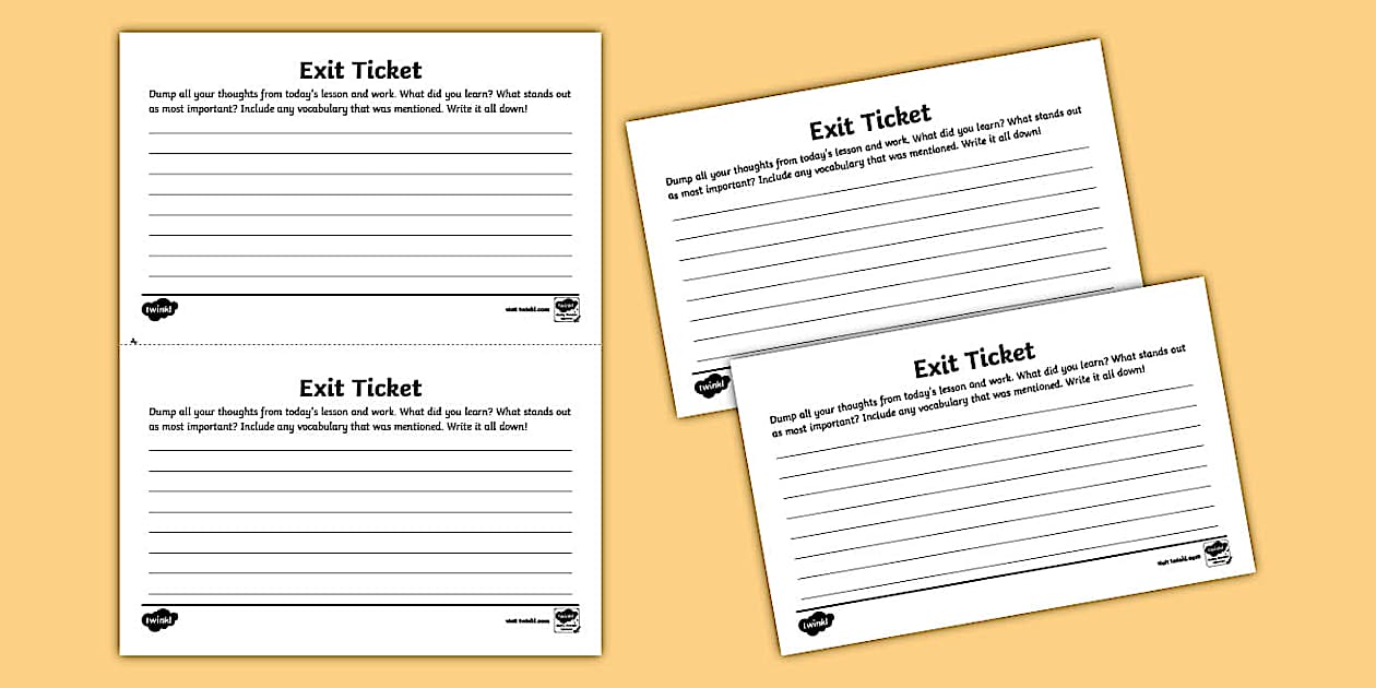 Brain Dump Exit Ticket for 6th-8th Grade (teacher made)