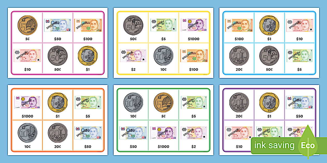 *Singapore Money Bingo Game* (Hecho por educadores) - Twinkl