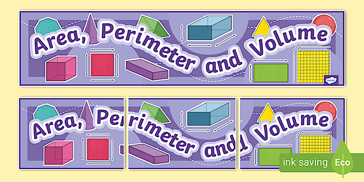 👉 Area, Perimeter and Volume Display Banner - Twinkl