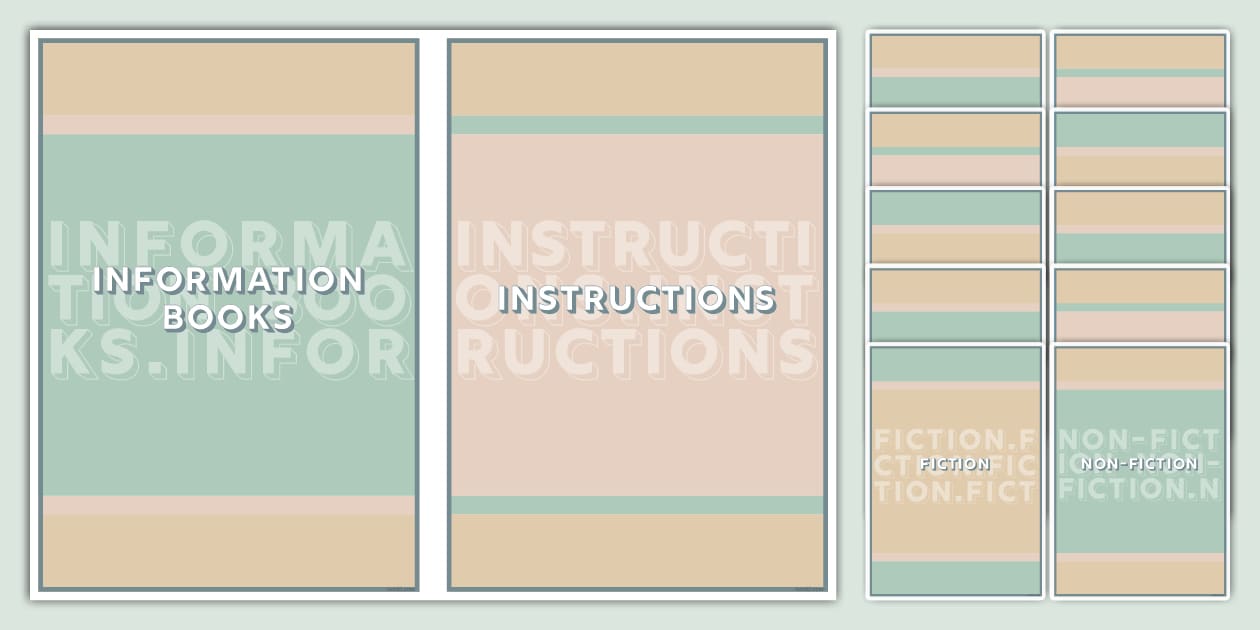 3D Effect Book Genres Display Labels (Teacher-Made) - Twinkl