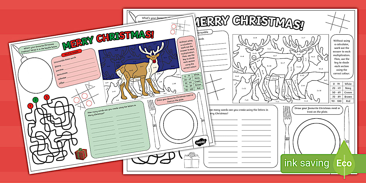 Christmas Connections Activity Mat for 3-6 (teacher made)