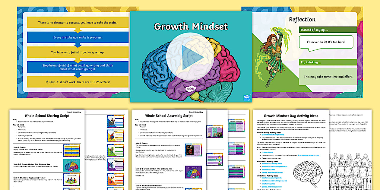 Whole School Growth Mindset Themed Day and Assembly Pack