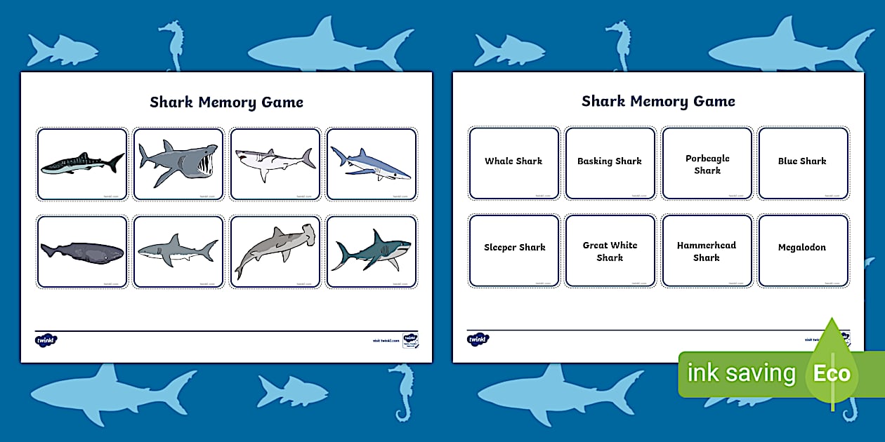 Shark Memory Game (Teacher-Made) - Twinkl