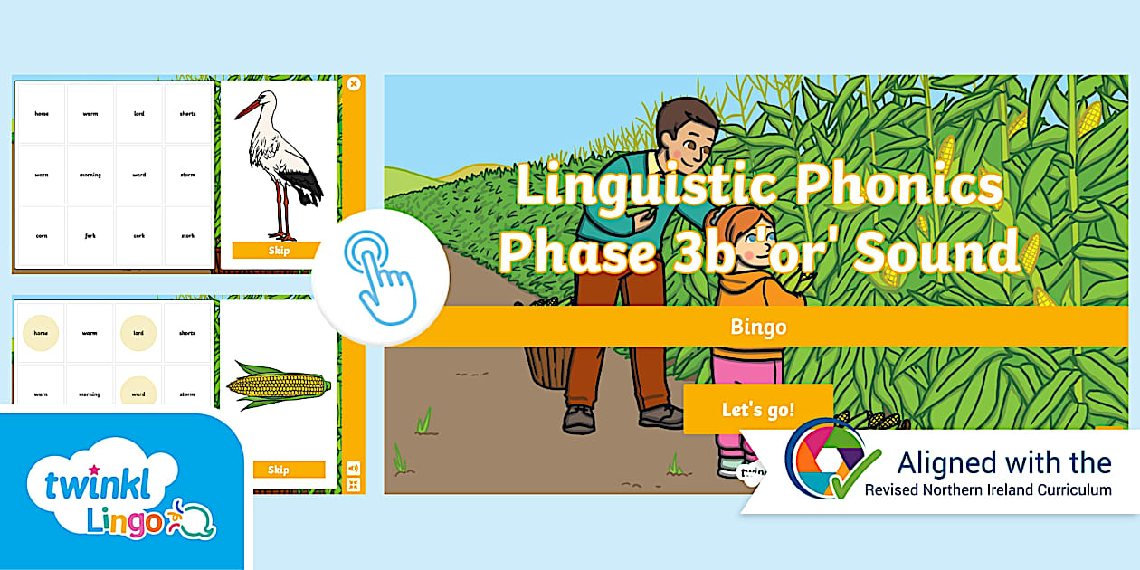Linguistic Phonics Phase 3b 'or' Sound Bingo Game