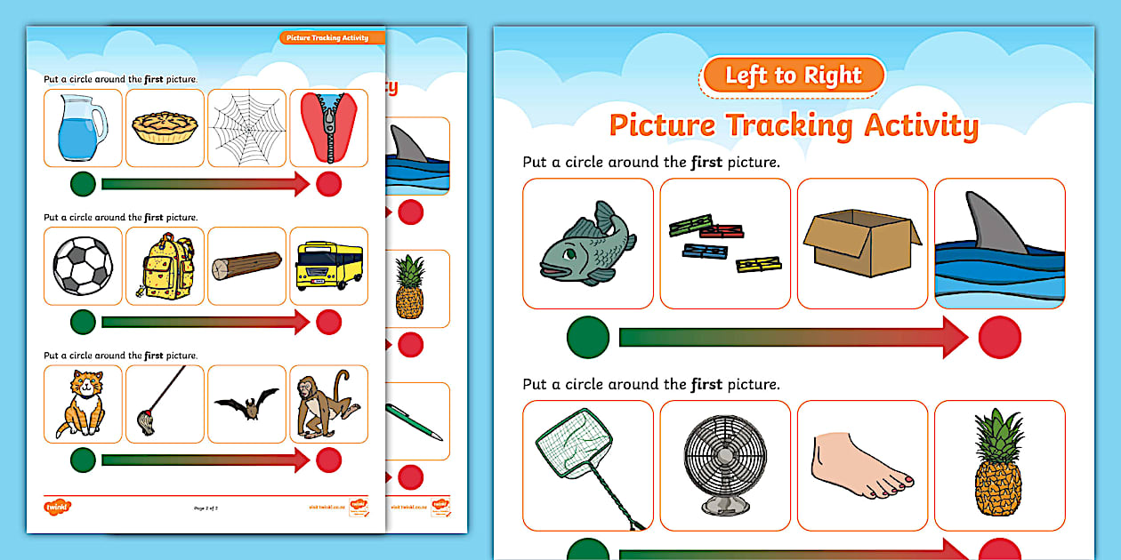 Left to Right Picture Tracking Activity (Teacher-Made)