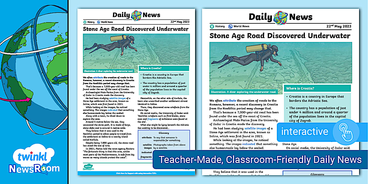 Stone Age Road Discovered Underwater | Twinkl Resources