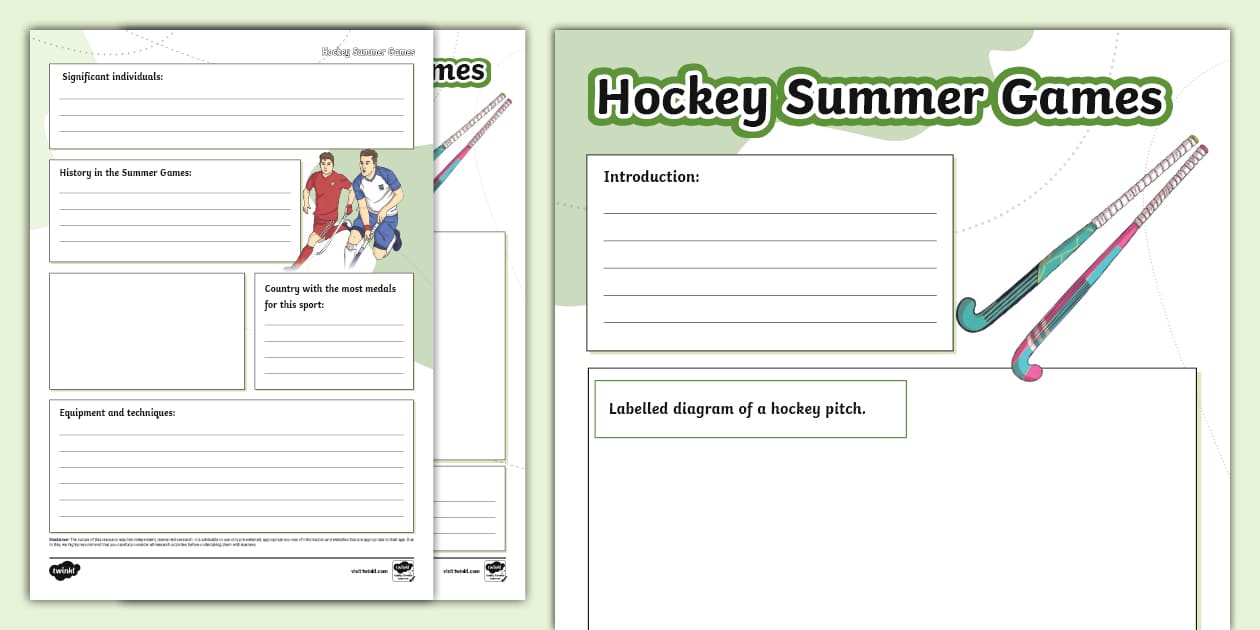 Hockey Summer Games Non-Chronological Report Template