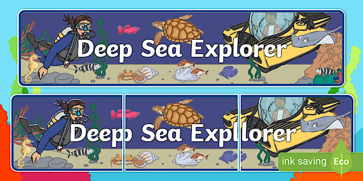 Cursive Deep Sea Explorer Role Play Banner (teacher made)