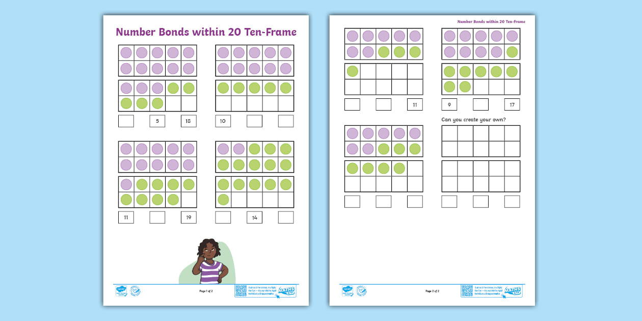 Number Bonds within 20 Ten-Frame Cards | Twinkl | KS1