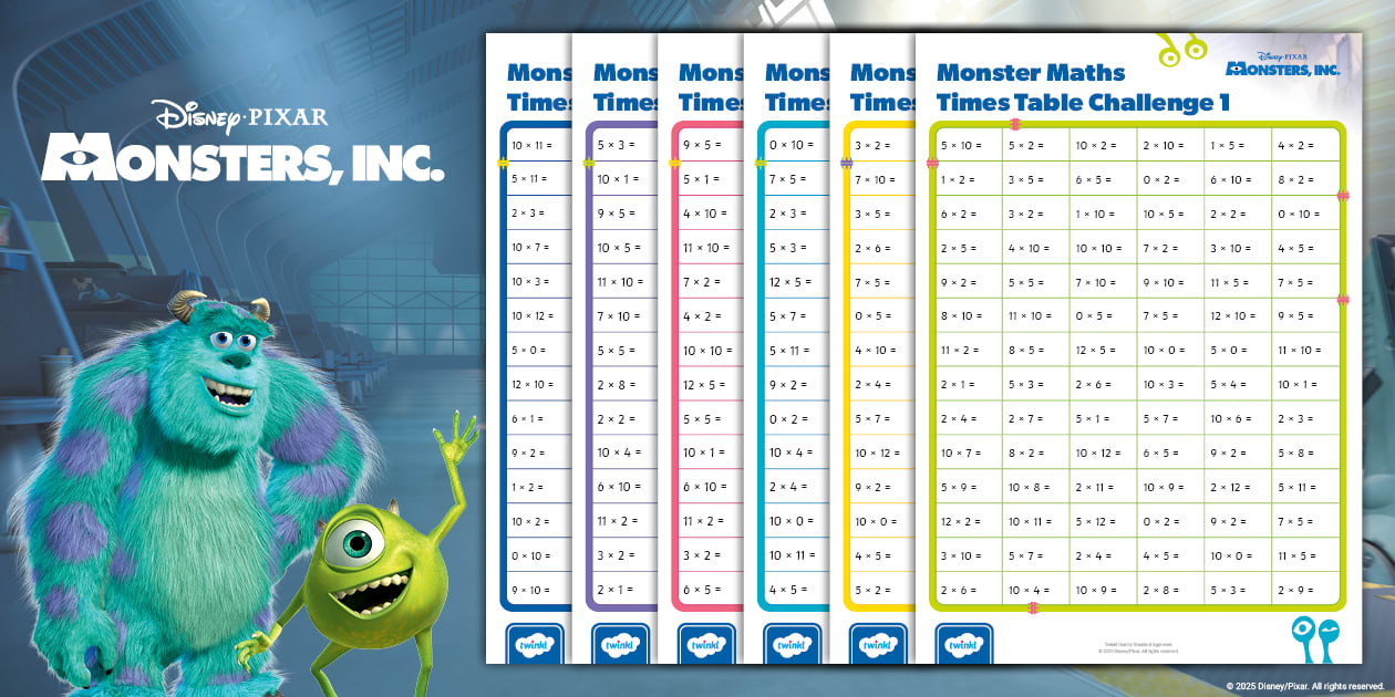 👉 Monsters, Inc.: Monster Maths Times Tables Challenge [Ages 5-7]