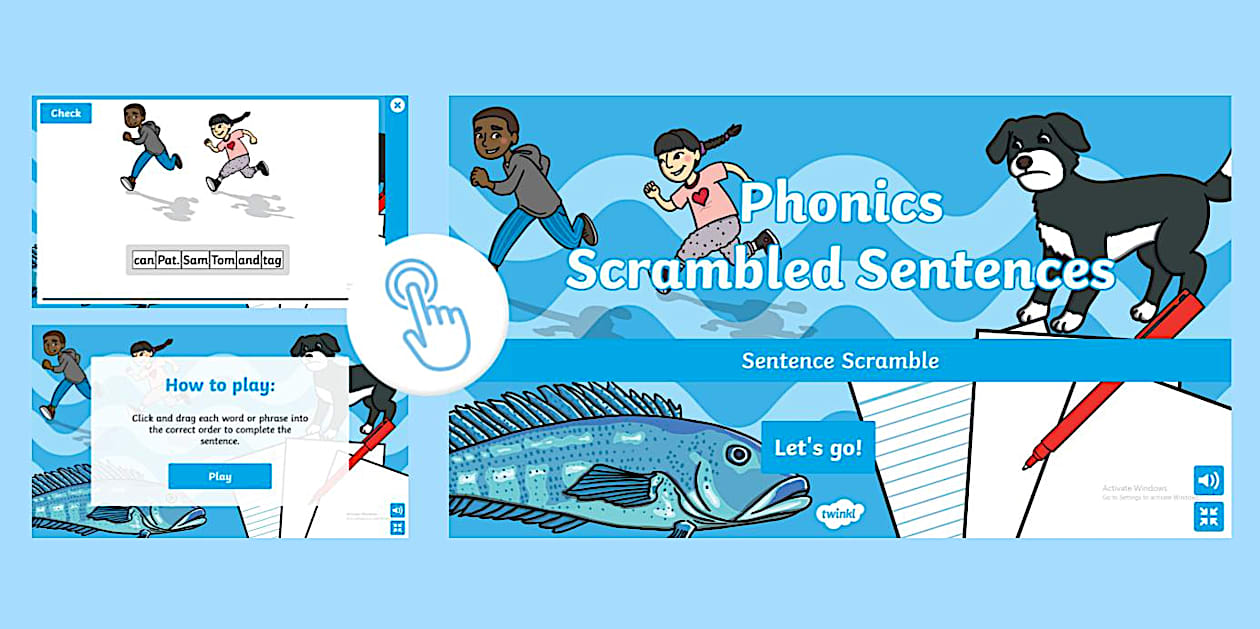 Set 3 Phonics Scrambled Sentences to support Phonics Plus 5