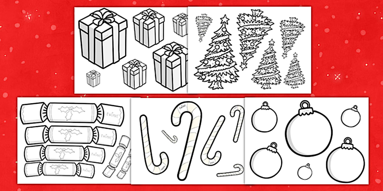 Printable Christmas Colouring Worksheets (teacher made)