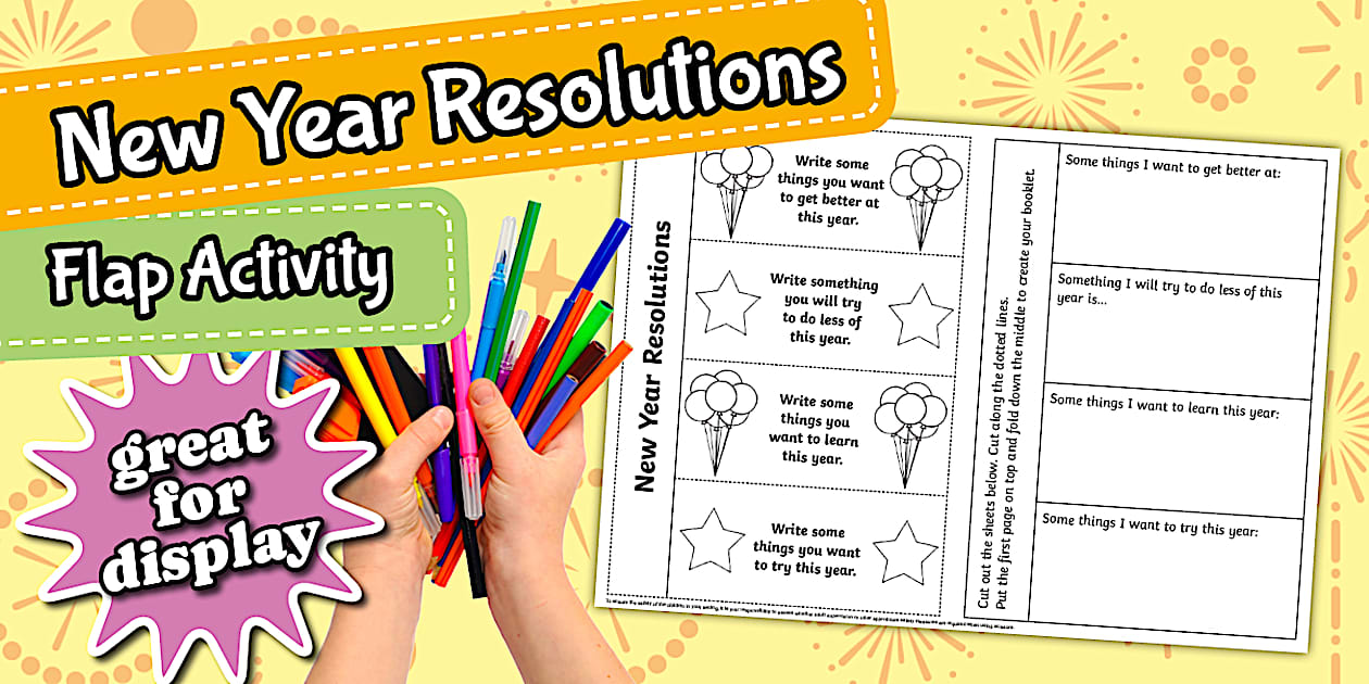 New Year Resolutions Flap Activity