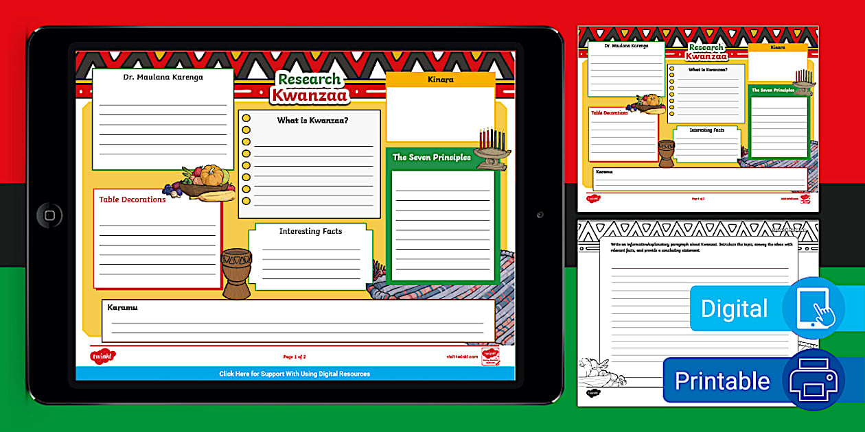 Kwanzaa Research Activity for 6th-8th Grade | Twinkl USA