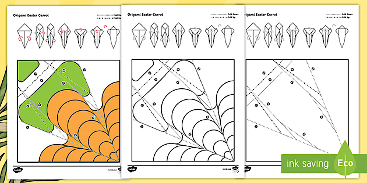 Simple Origami Easter Carrot Paper Craft (teacher made)