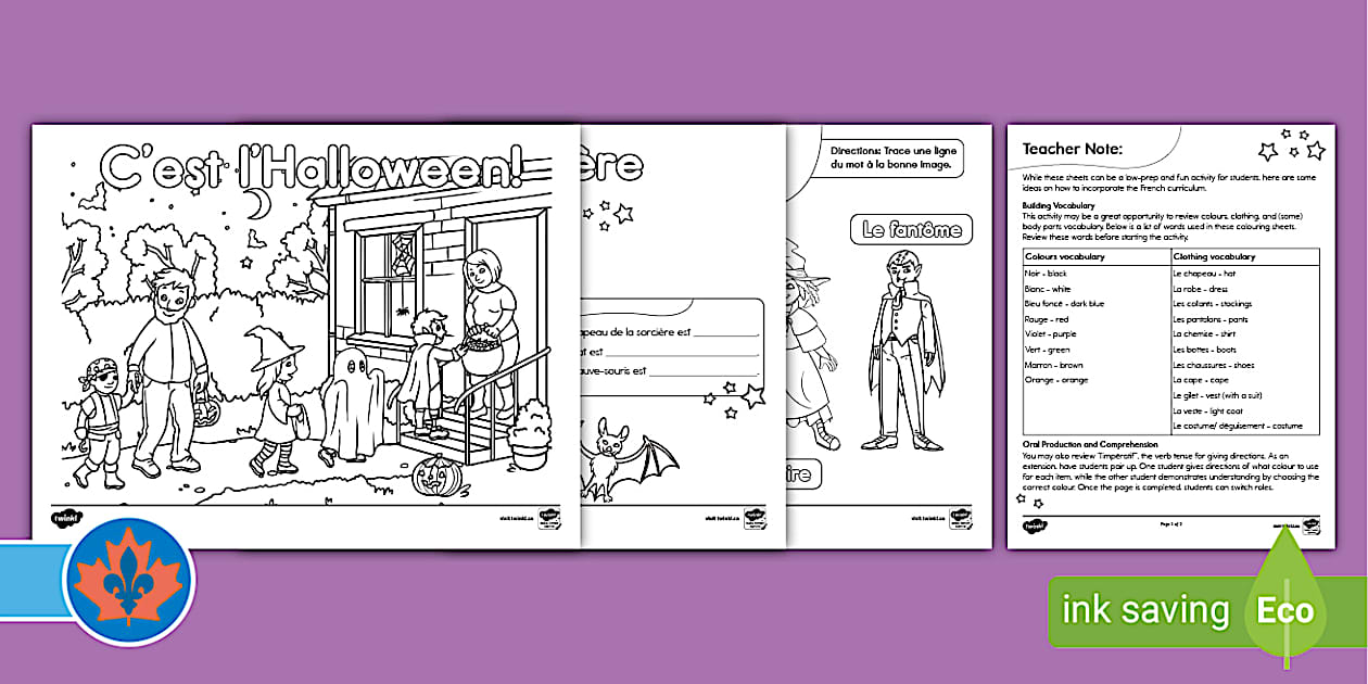 French Halloween Worksheets | Twinkl Resource