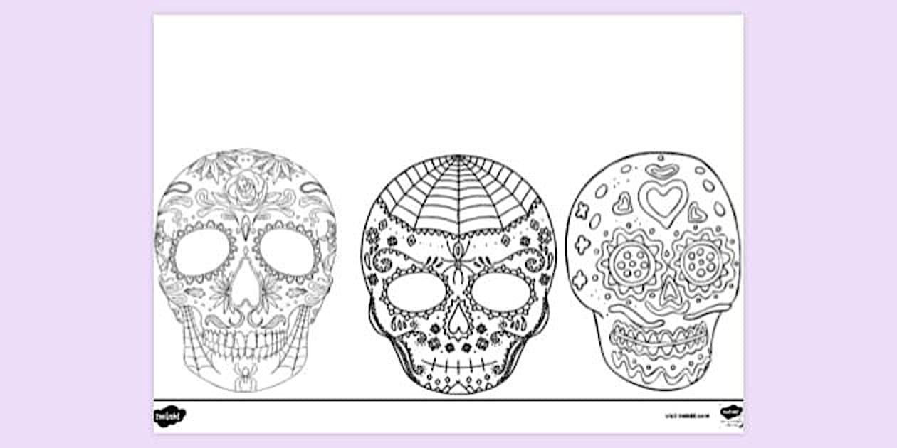 Printable Sugar Skull Colouring Page | Colouring Sheets
