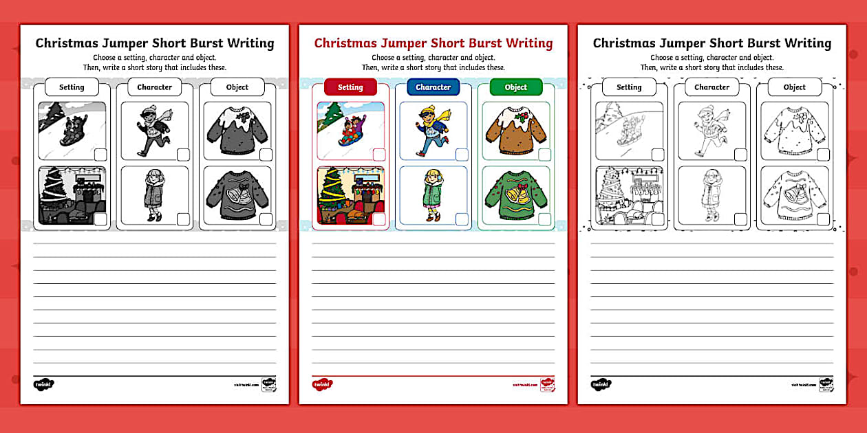 Christmas Jumper Short Burst Writing Template (Teacher-Made)