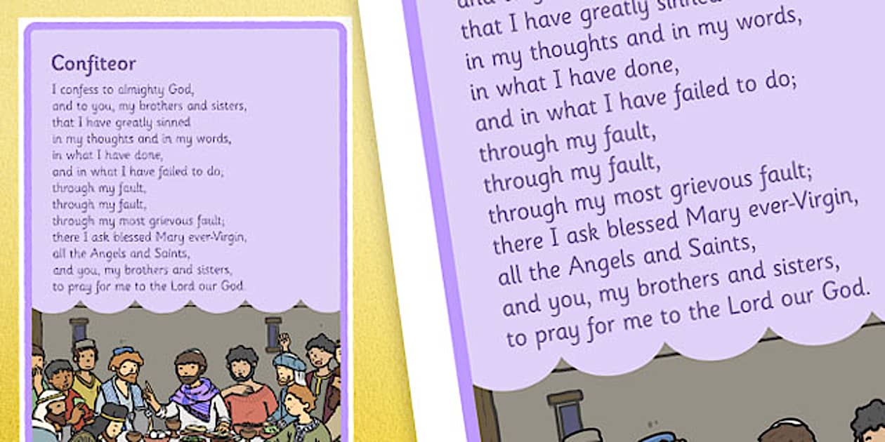 Confiteor Sacrament of Penance Prayer | Twinkl Poster
