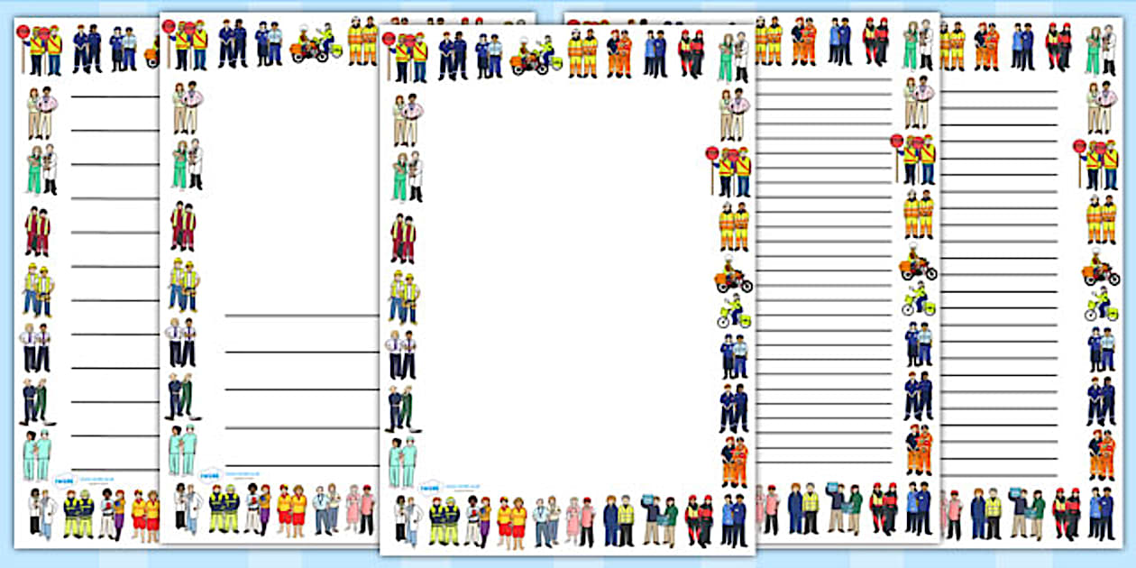 Editable People Who Help Us Handwriting Lines - Twinkl