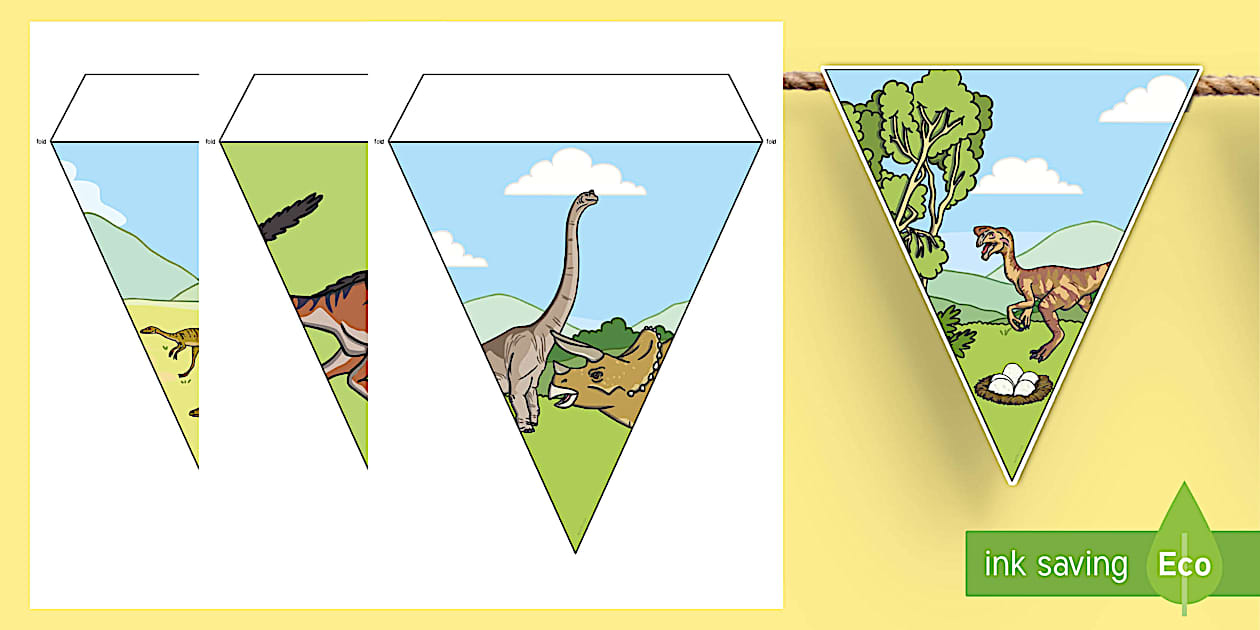 Dinosaur Party Decoration Ideas | Bunting | Printable