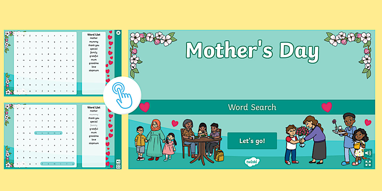 Mother's Day Interactive Word Search (teacher made) - Twinkl