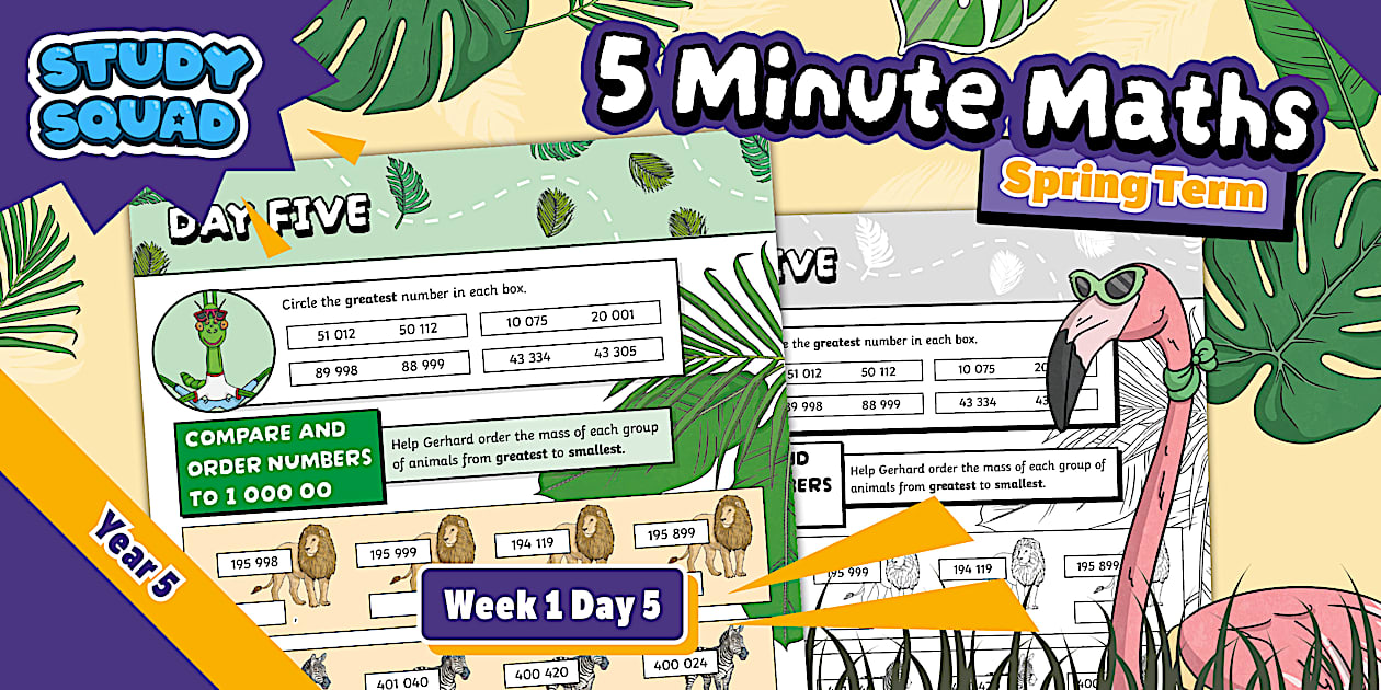 👉 Study Squad 5 Minute Maths - Year 5 Spring - Week 1 Day 5