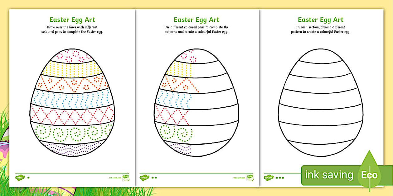 Fine Motor Skills Easter Egg Art Activity (teacher made)
