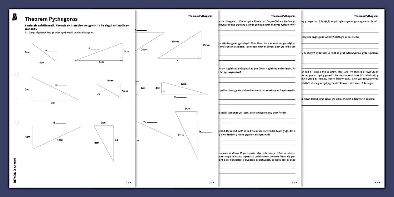 Gweithgareddau Theorem Pythagoras (teacher made) - Twinkl