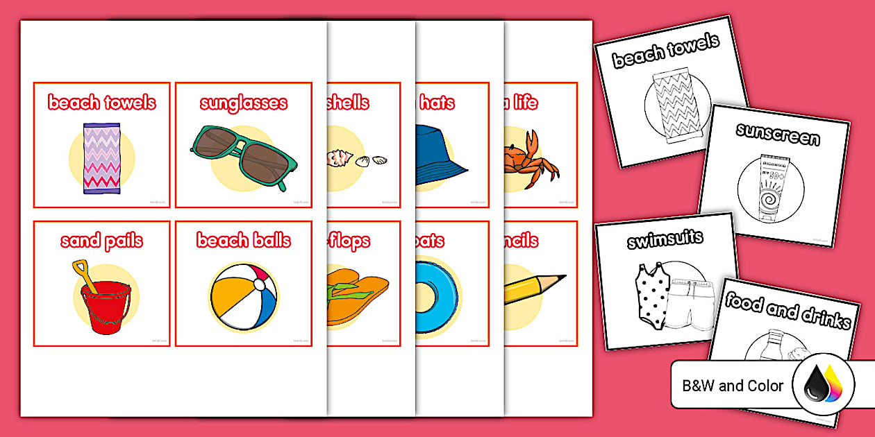Beach Themed Words Labels for Dramatic Play | Twinkl USA