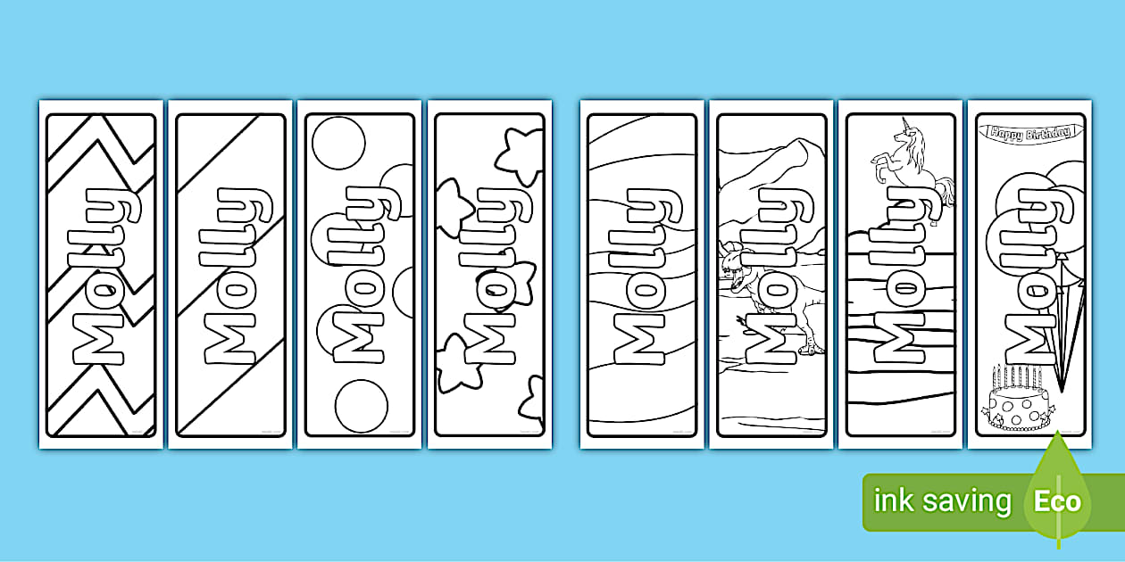 Molly Name Simple Colouring Bookmarks | Reading | Twinkl KS1