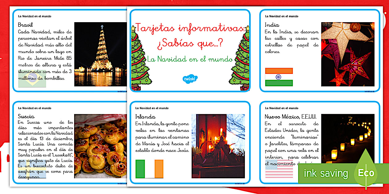 Tarjetas informativas: Navidad por el mundo | Twinkl