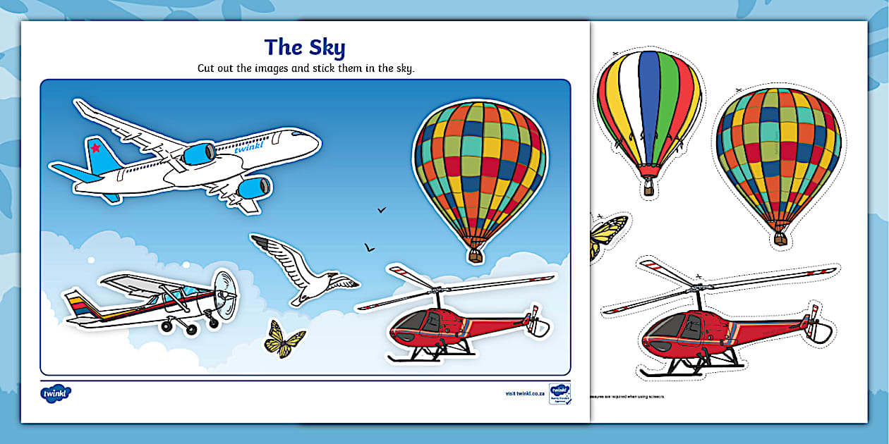 Sky Cut and Stick Activity (Teacher-Made) - Twinkl