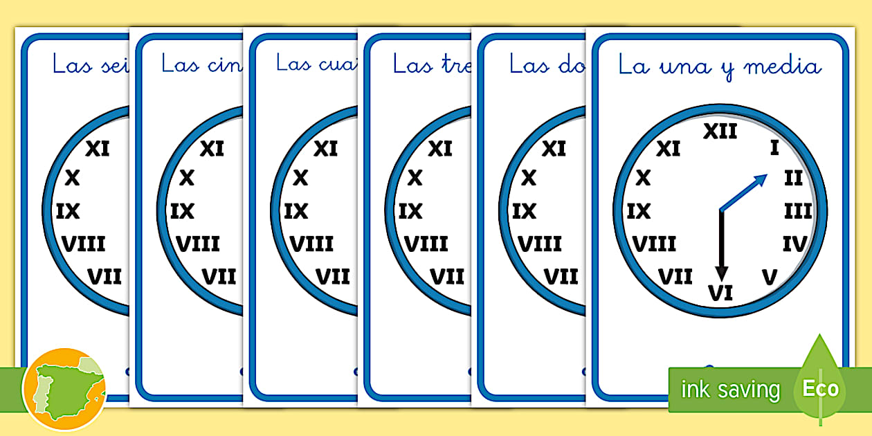 Pósters: La hora y media - Números romanos (Teacher-Made)