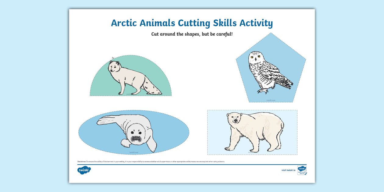 Arctic Animals Cutting Skills Activity (teacher made)